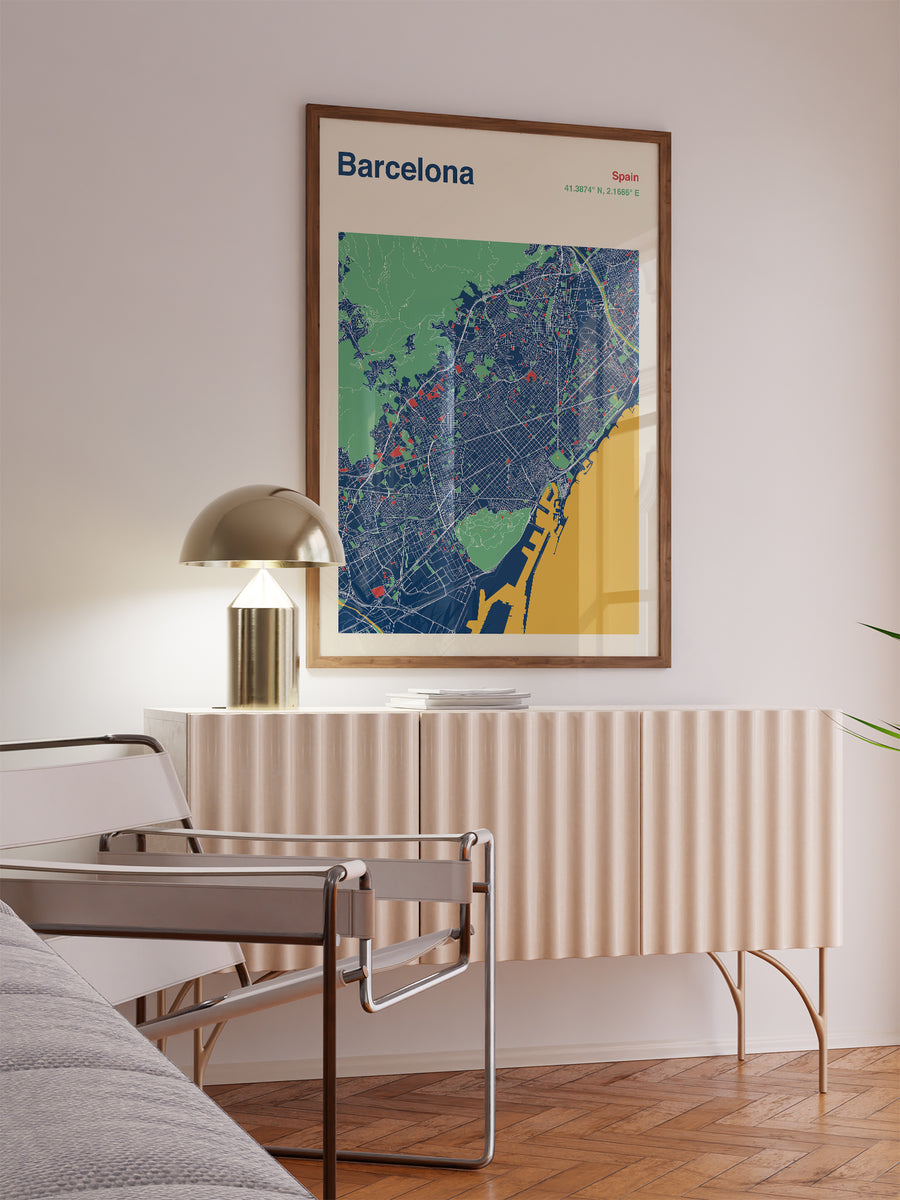 Barcelona Map Print – Luxe Poster Co