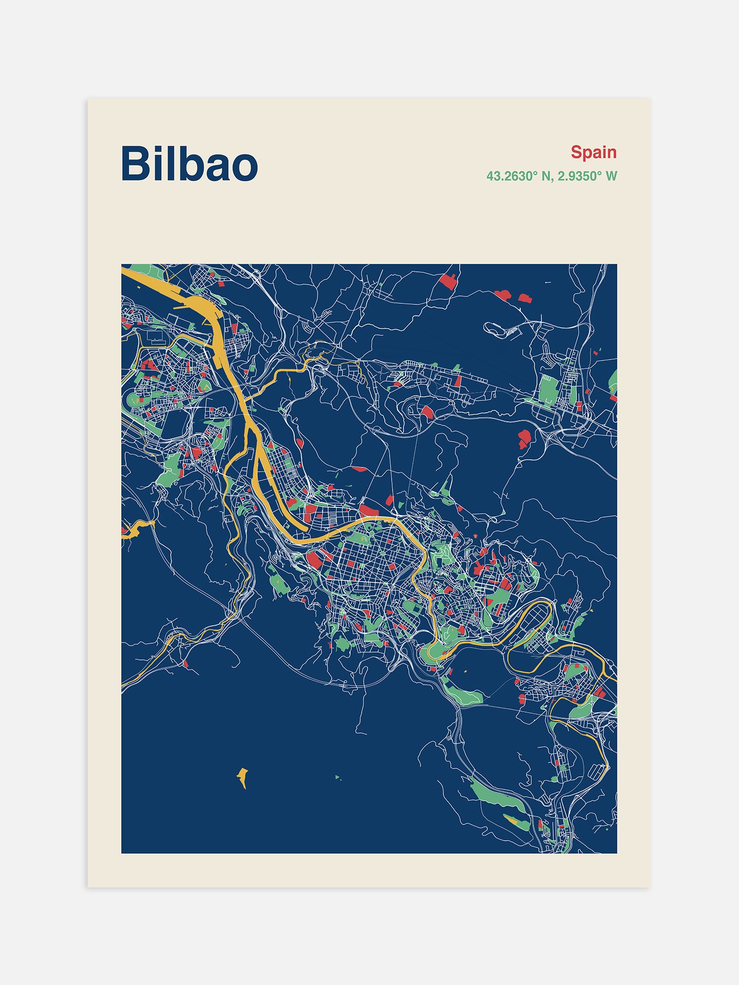 Bilbao Map Print – Luxe Poster Co