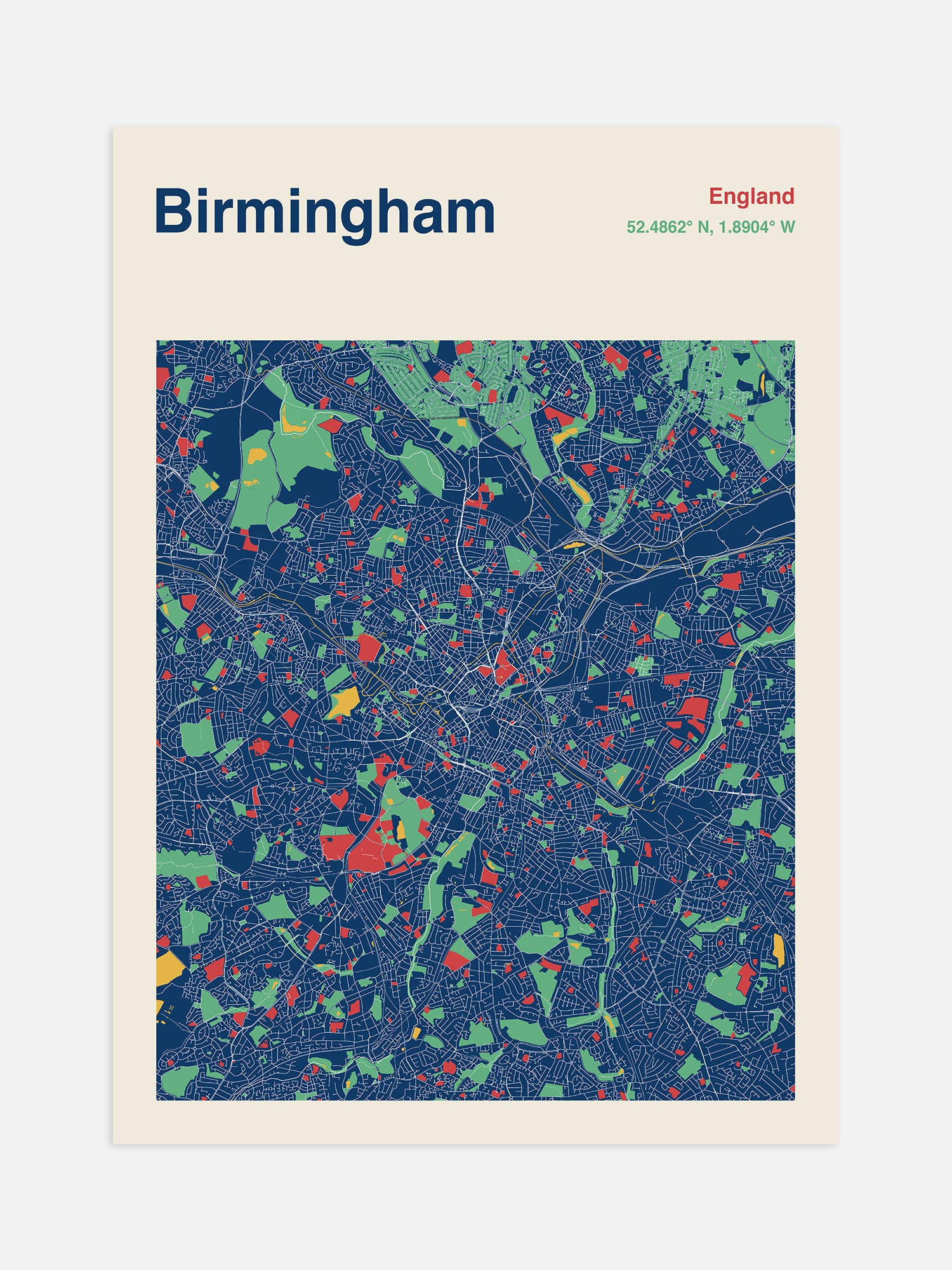 Birmingham Map Print – Luxe Poster Co