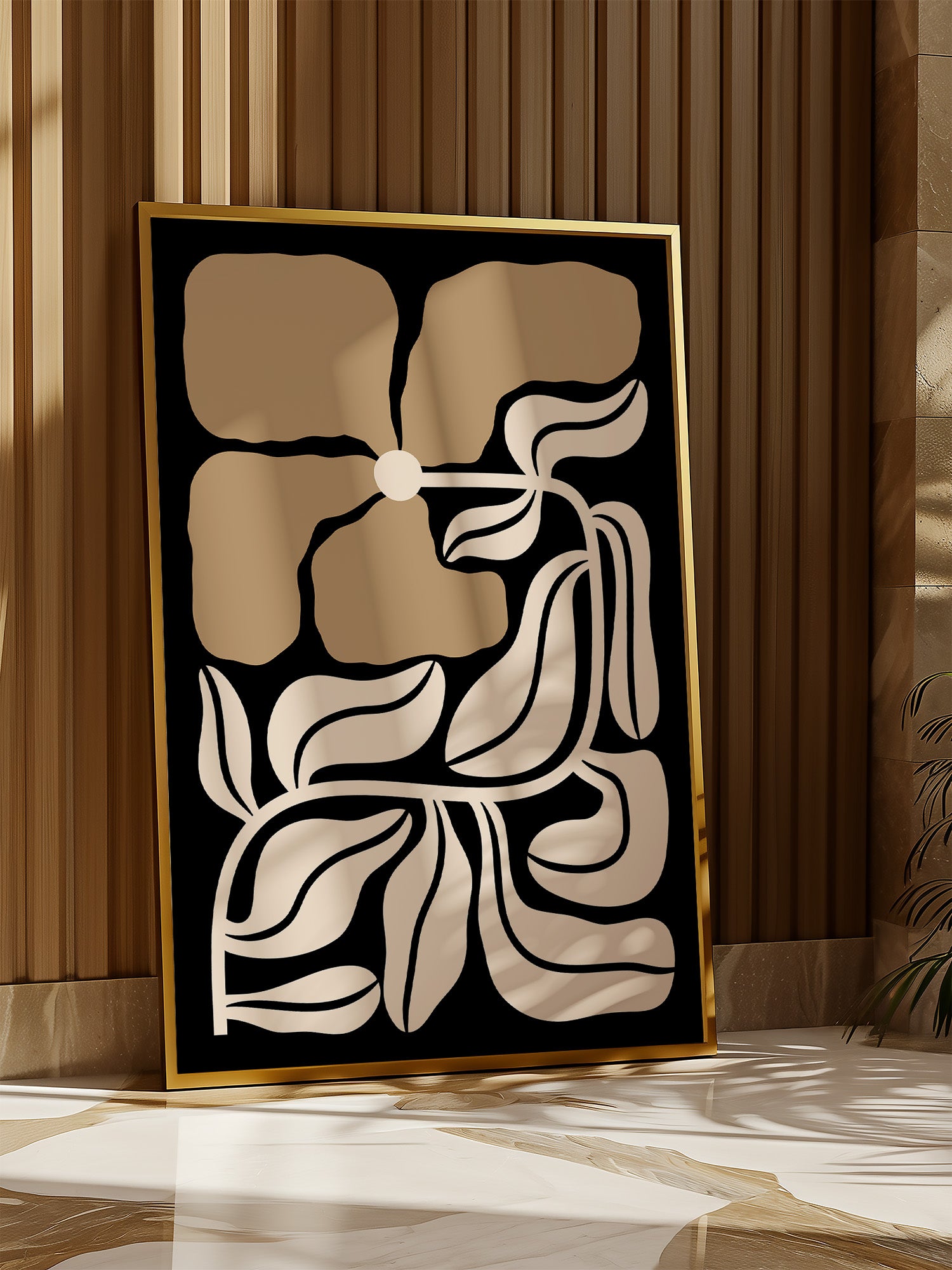 Abstract Beige Flower Print | Digital Download – Luxe Poster Co