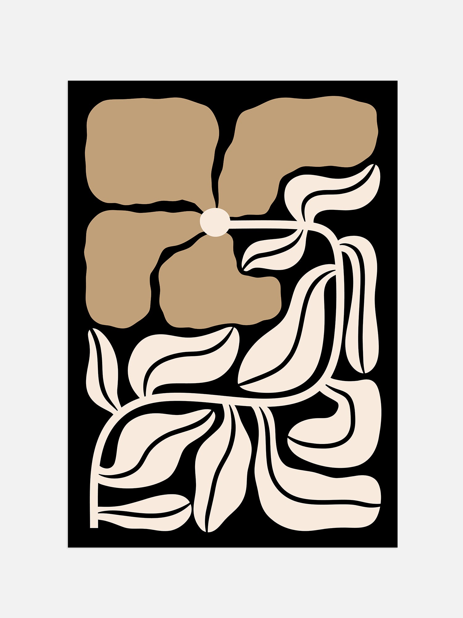 Abstract Beige Flower Print | Digital Download – Luxe Poster Co