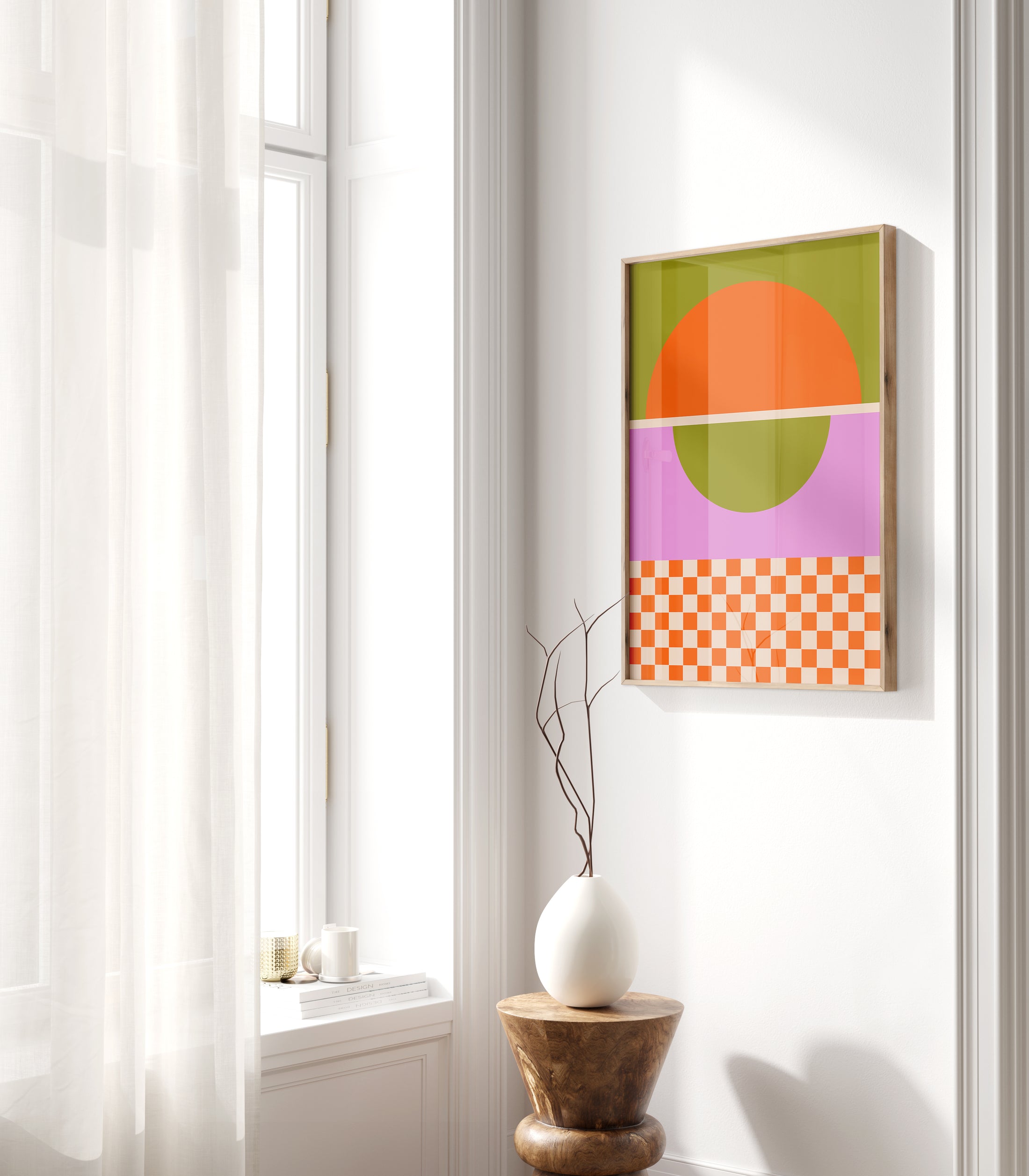 Orange Checks Poster – Luxe Poster Co