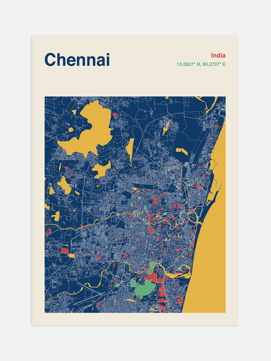 Chennai Map Print – Luxe Poster Co