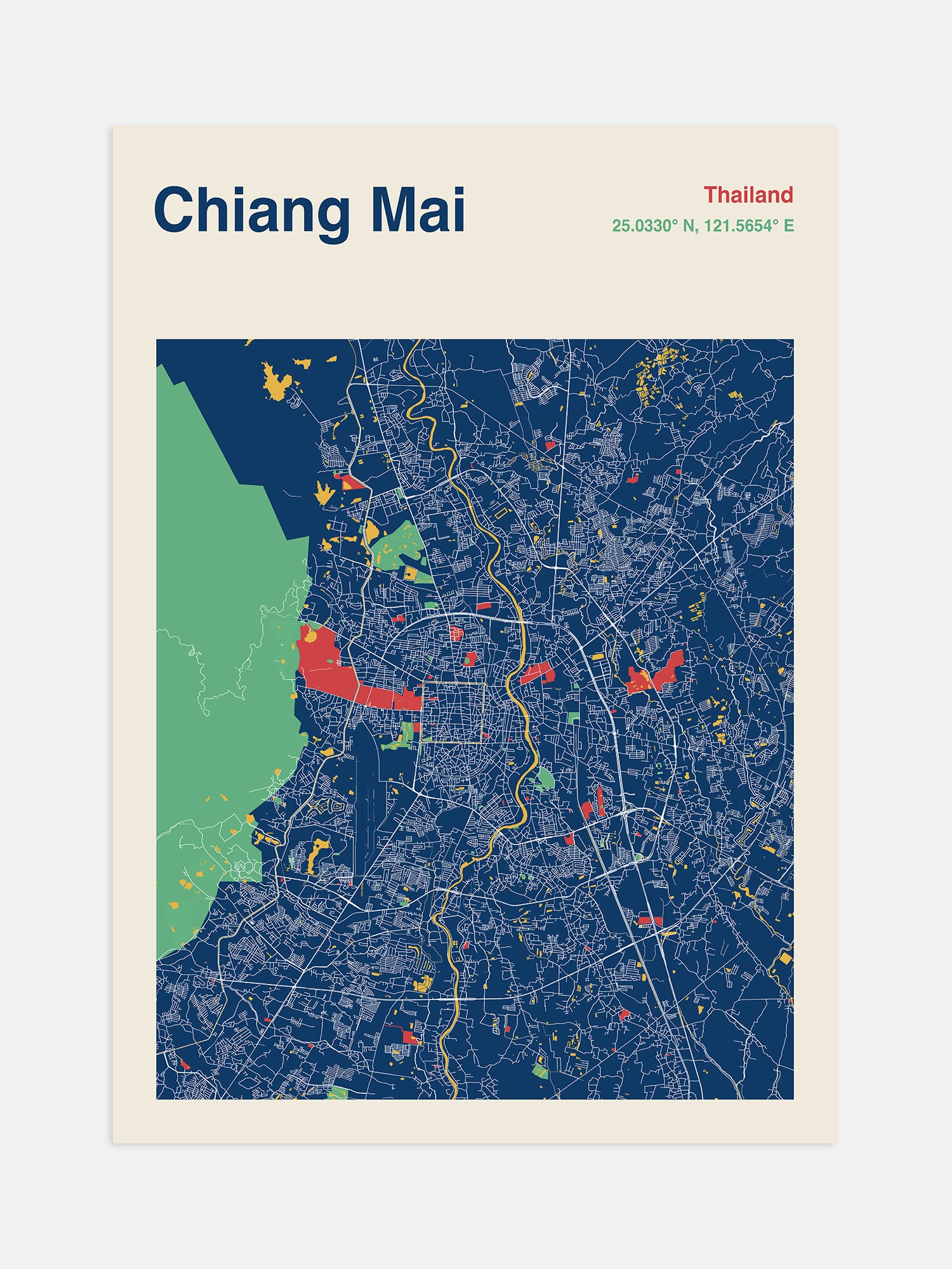 Chiang Mai Map Print – Luxe Poster Co
