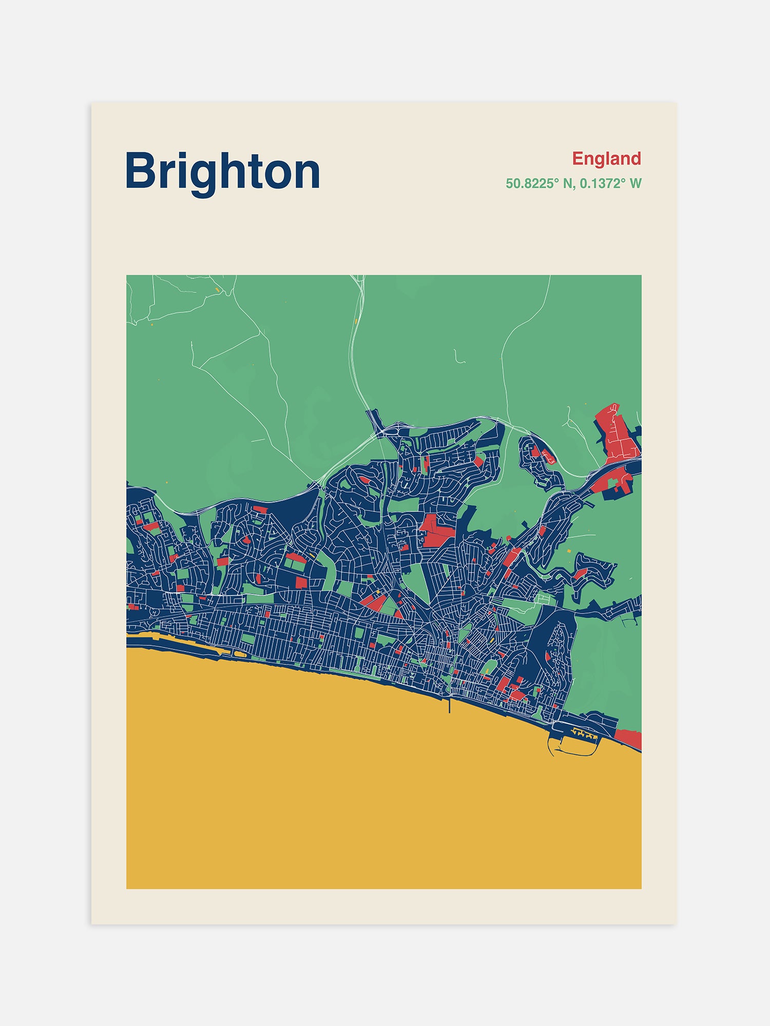 Brighton Map Print – Luxe Poster Co