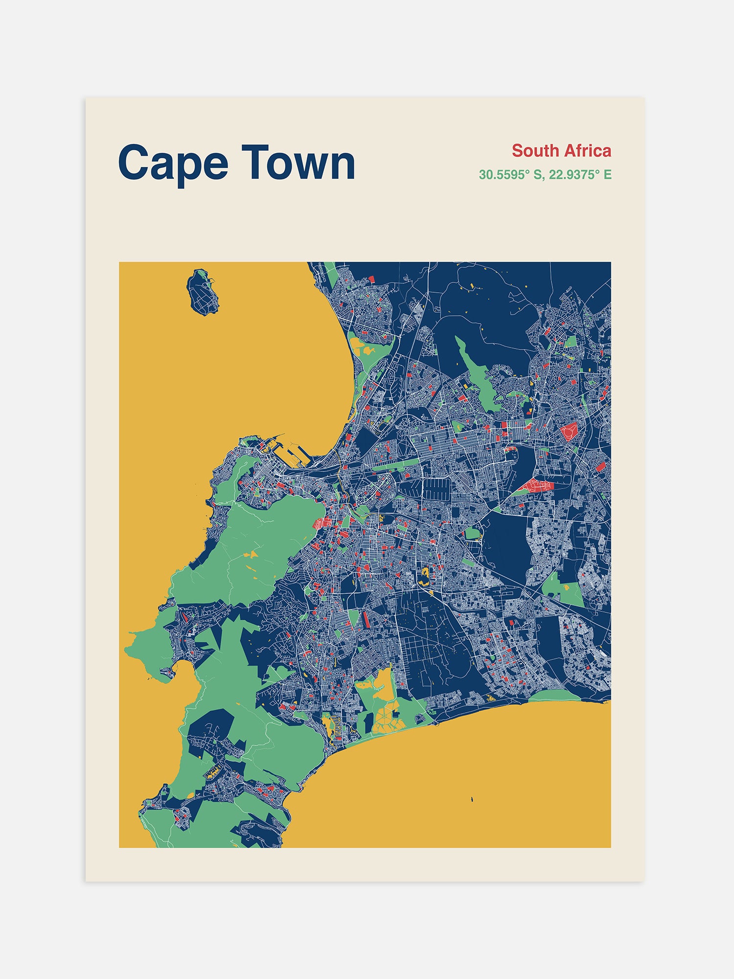 Cape Town Map Print – Luxe Poster Co