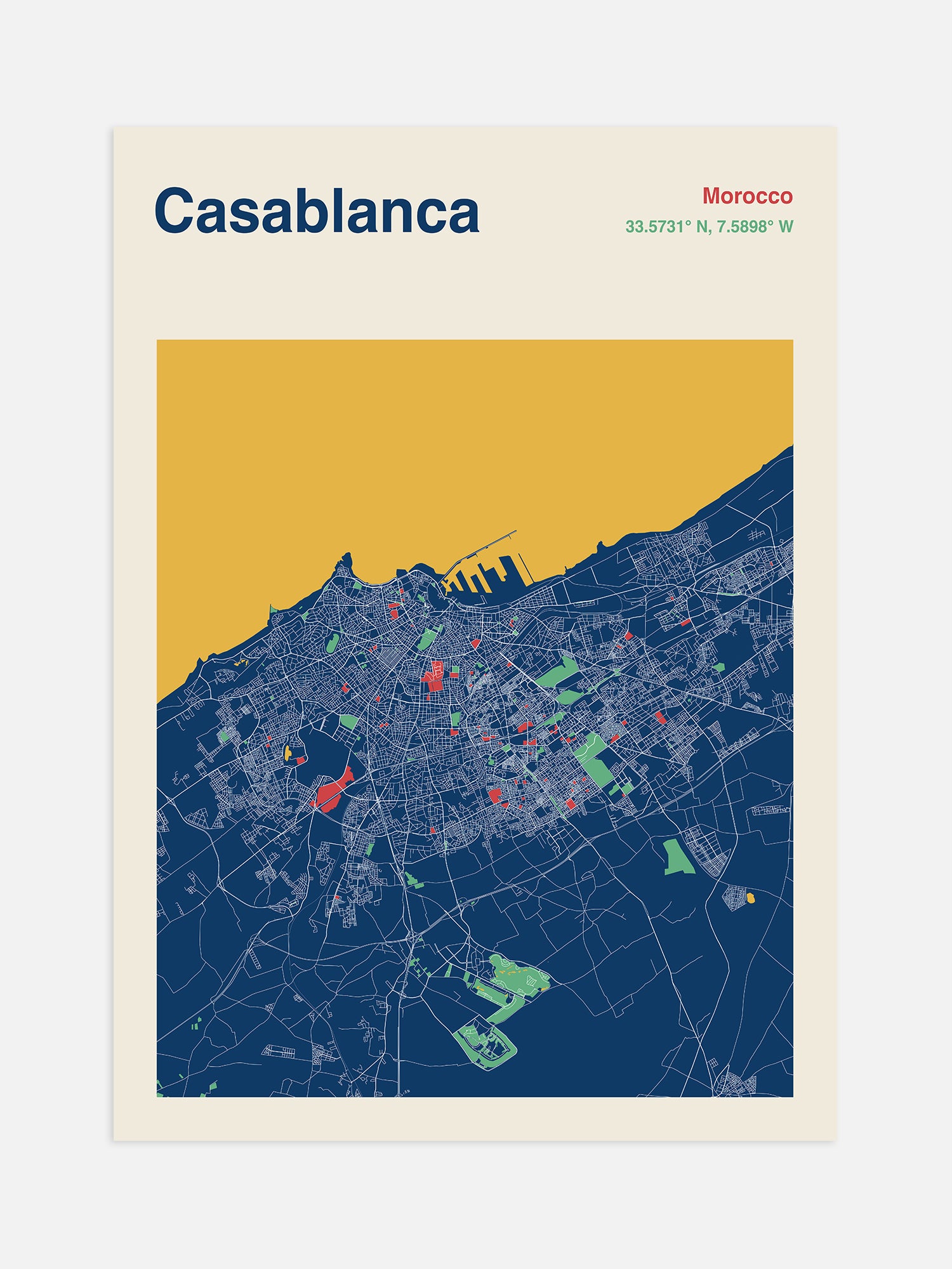 Casablanca Map Print – Luxe Poster Co