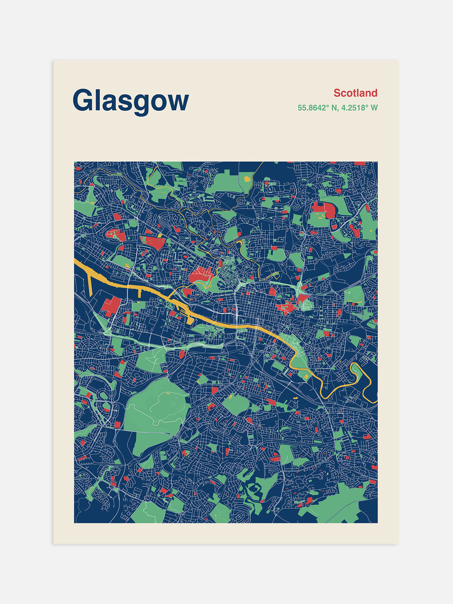 Glasgow Map Print – Luxe Poster Co