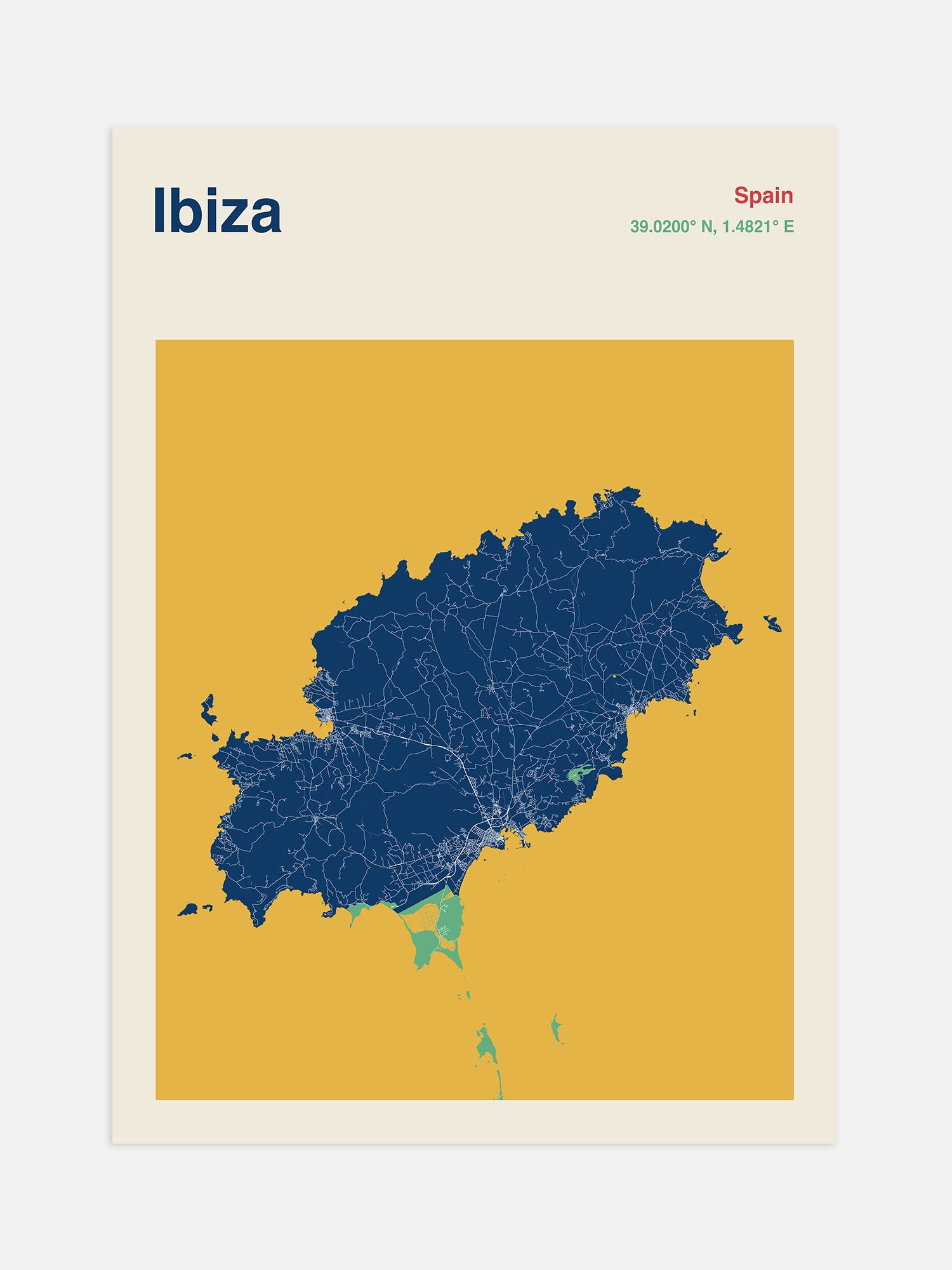 Ibiza Map Print – Luxe Poster Co