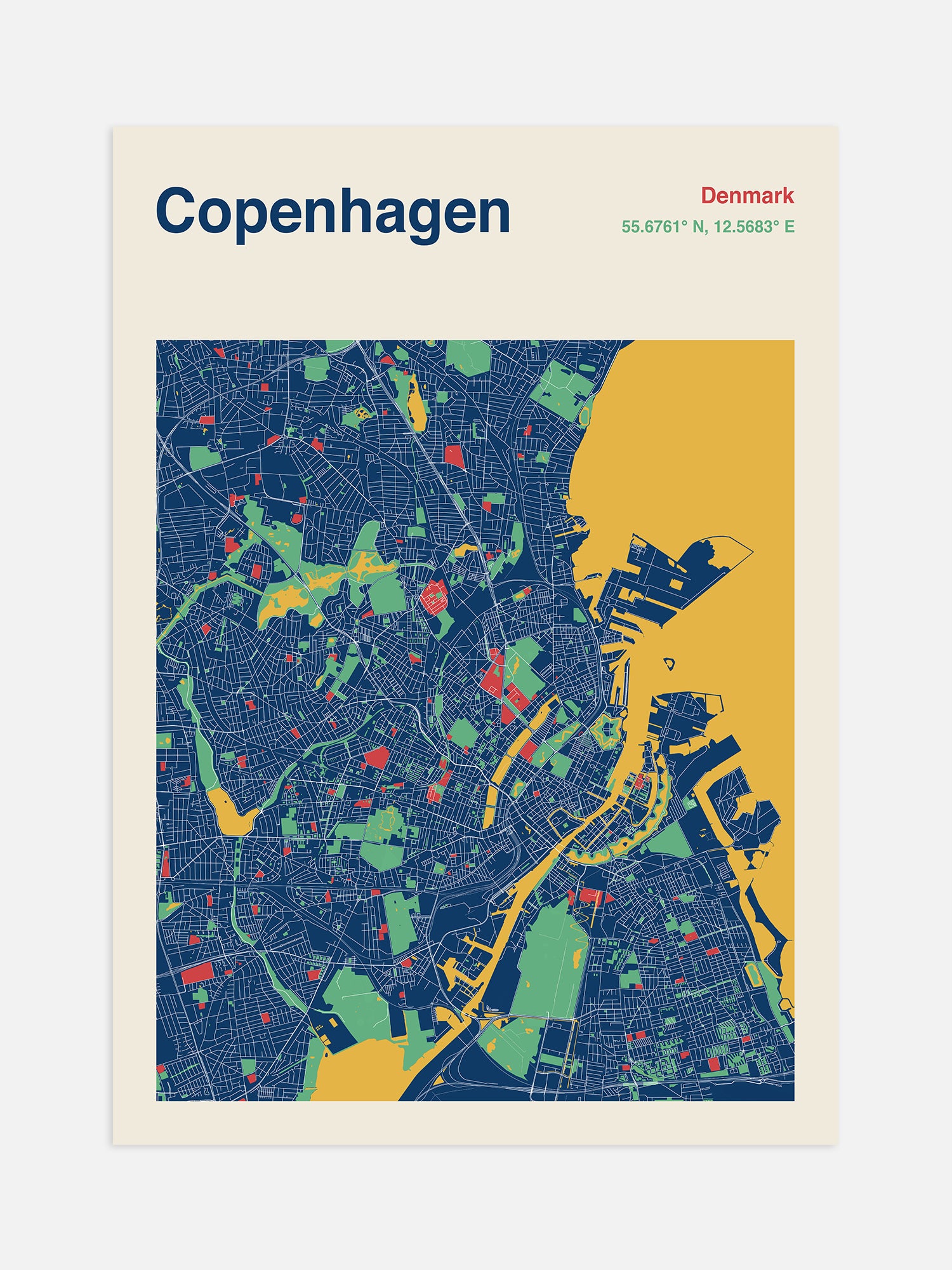 Copenhagen Map Print – Luxe Poster Co