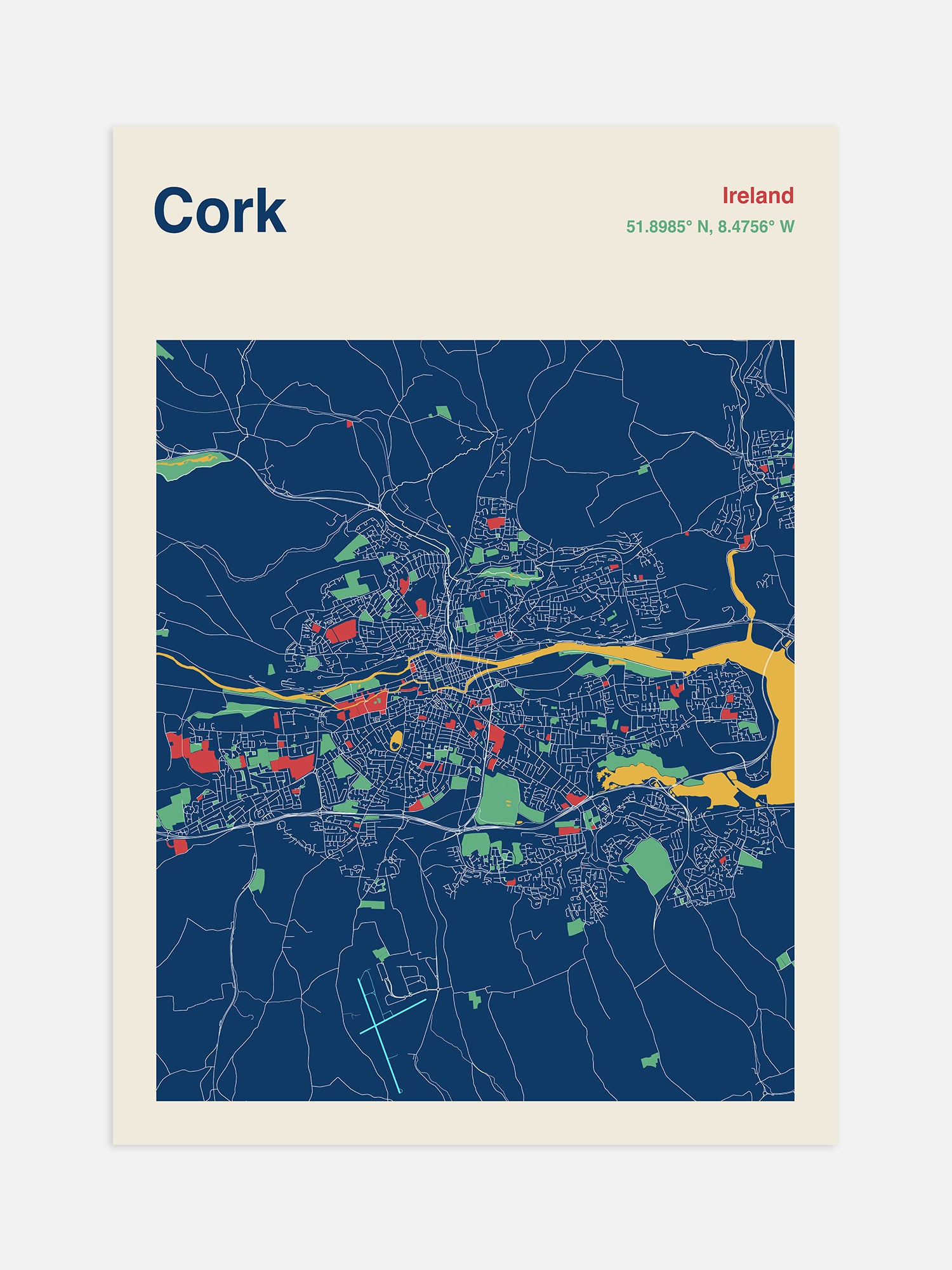 Cork Map Print – Luxe Poster Co