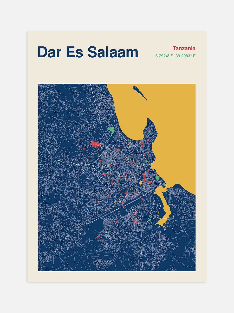 Dar Es Salaam Map Print – Luxe Poster Co