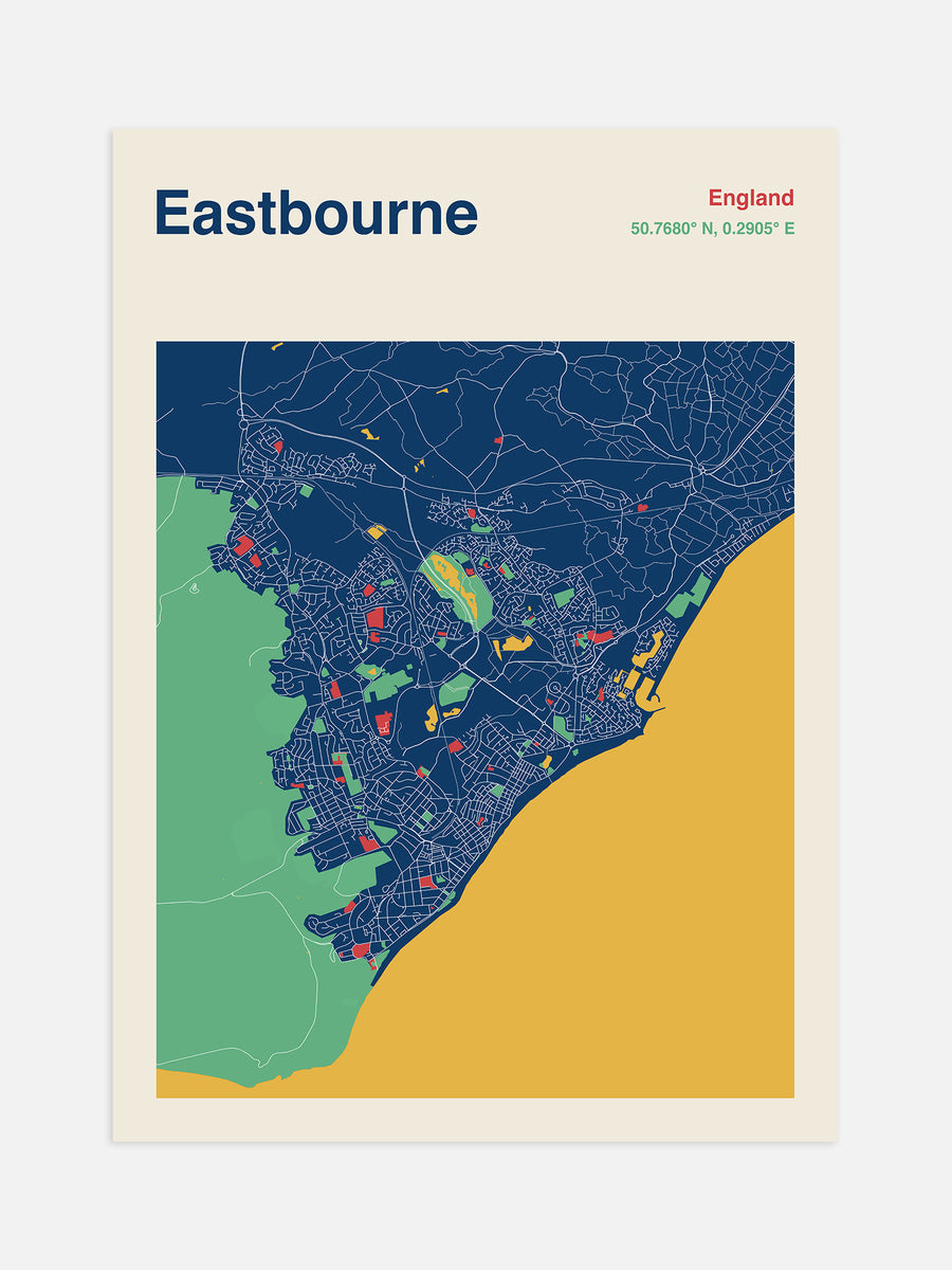Eastbourne Map Print – Luxe Poster Co