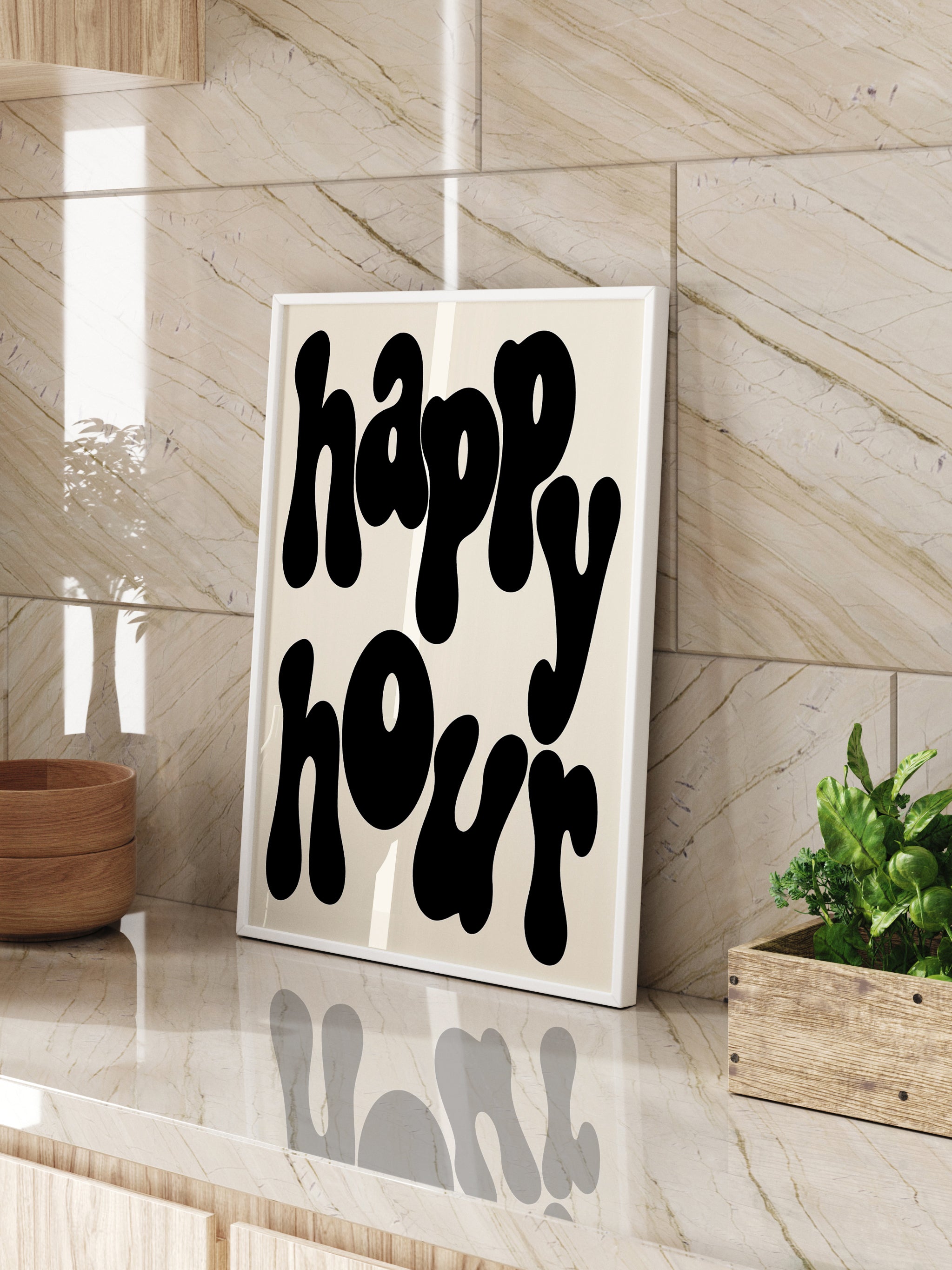 Happy Hour Typography Poster – Luxe Poster Co