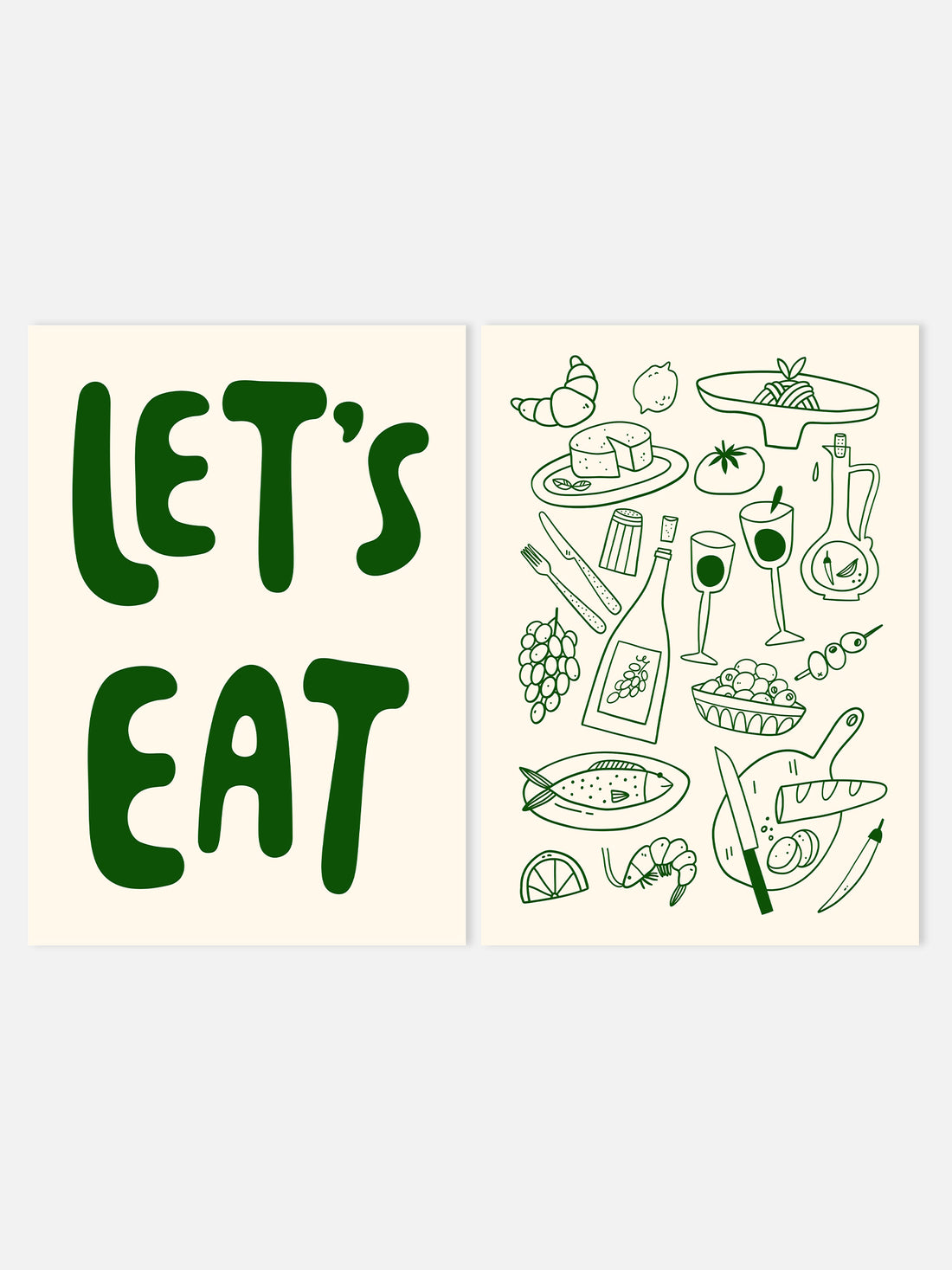 Let's Eat Print Set – Luxe Poster Co