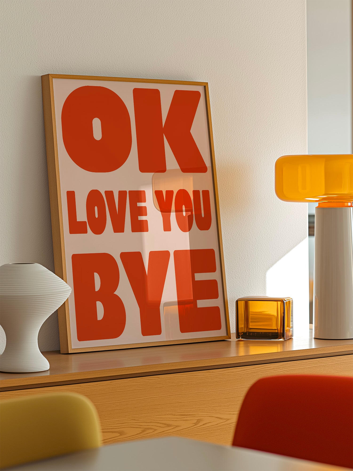 OK Love You Bye, Black and Cream | Digital Download – Luxe Poster Co