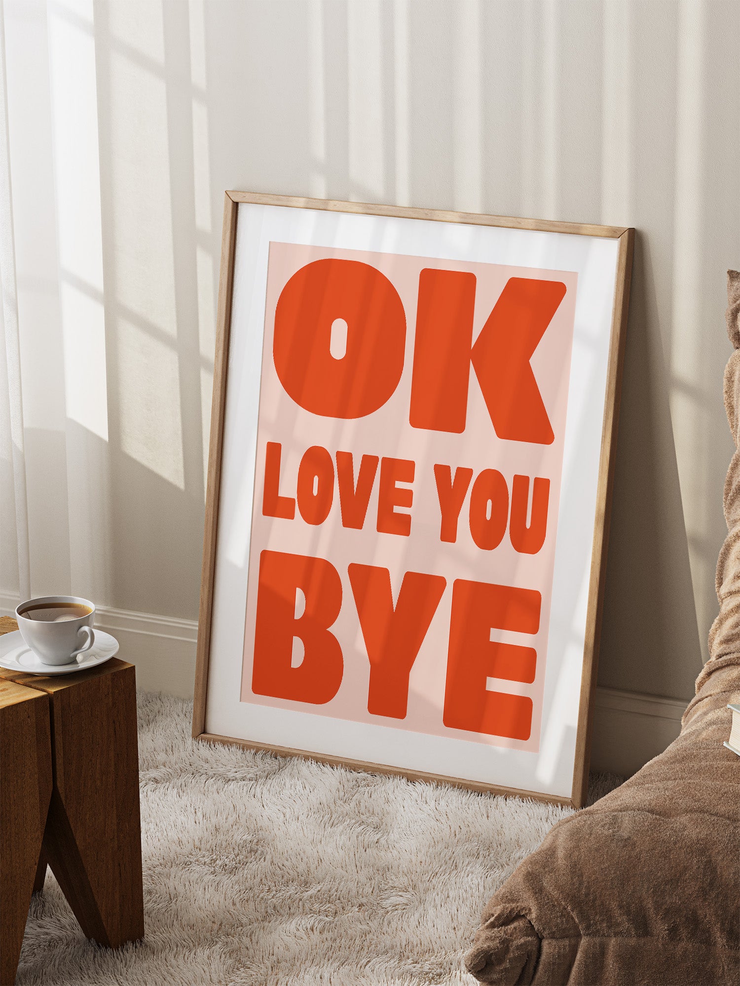 OK Love You Bye, Black and Cream | Digital Download – Luxe Poster Co
