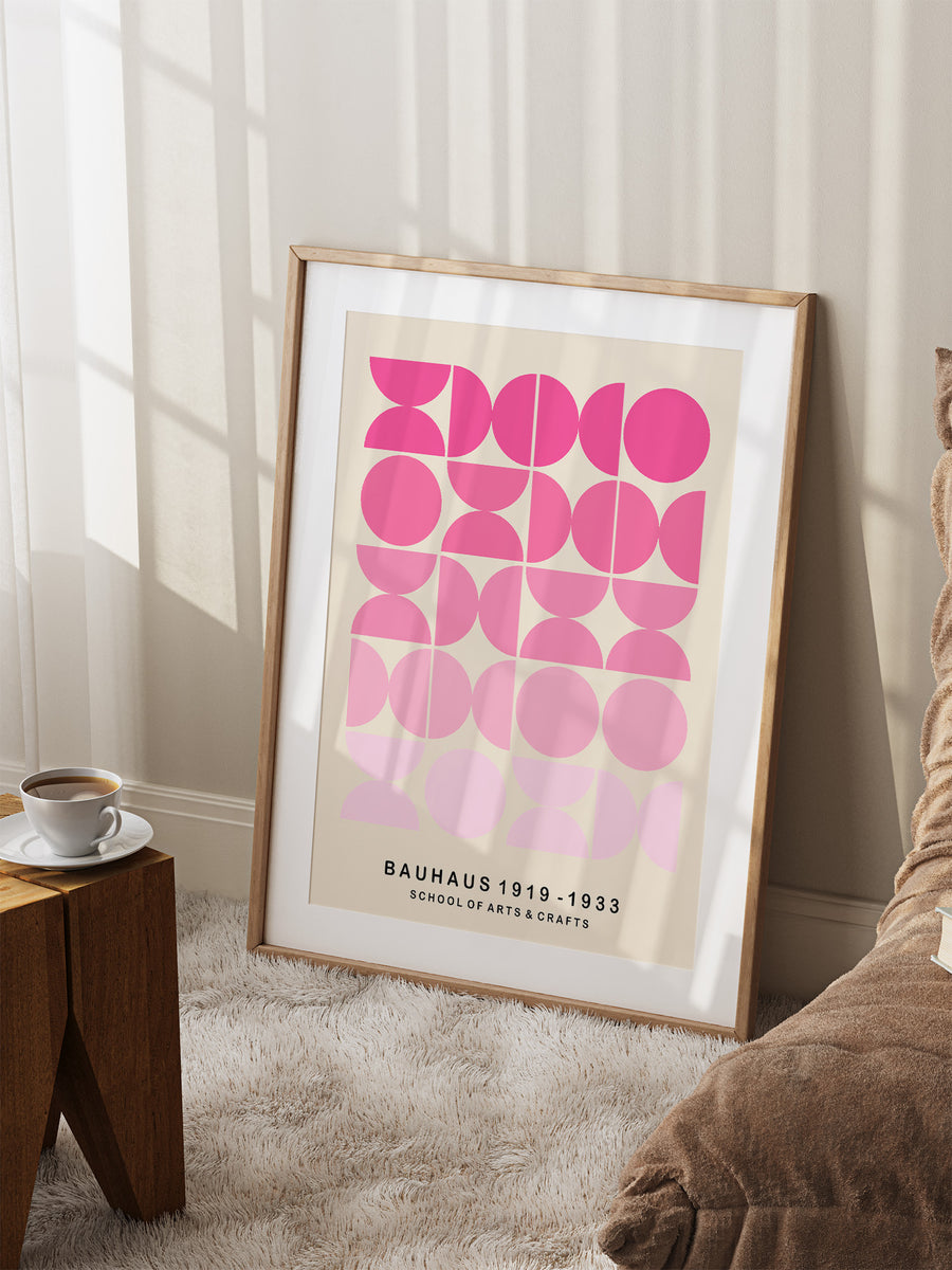 Pastel Pink Bauhaus Digital Download Poster – Luxe Poster Co