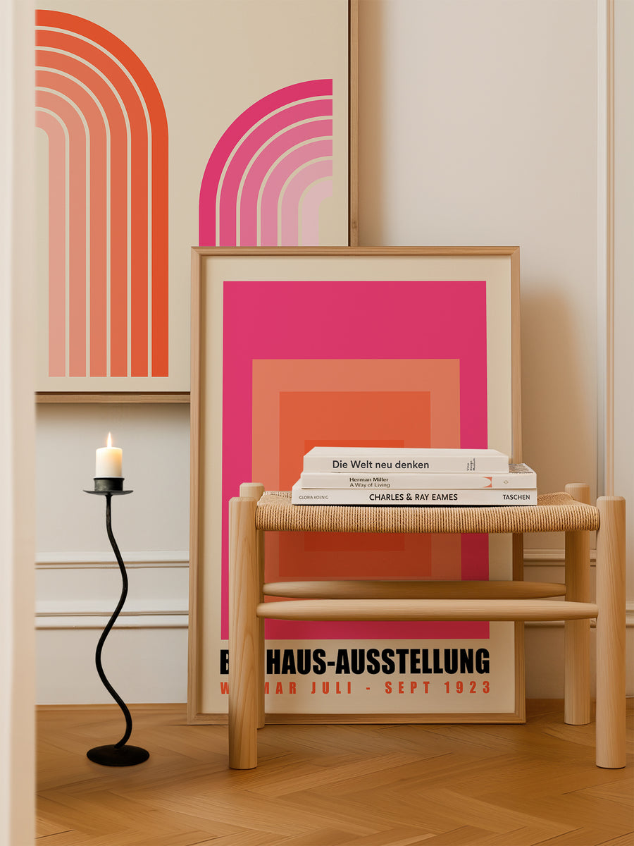 Set Of 2 Pink Bauhaus Prints | Digital Download – Luxe Poster Co