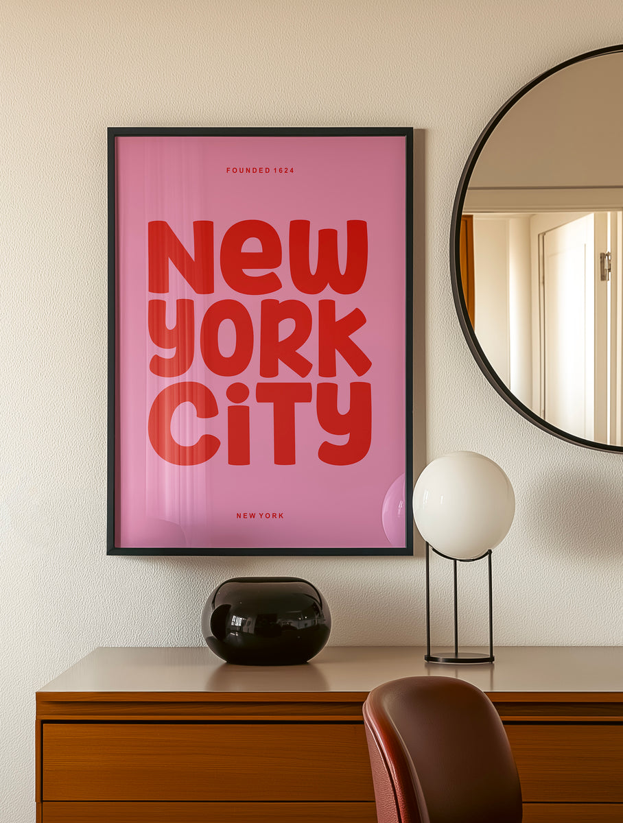Retro New York City Typography Poster – Luxe Poster Co