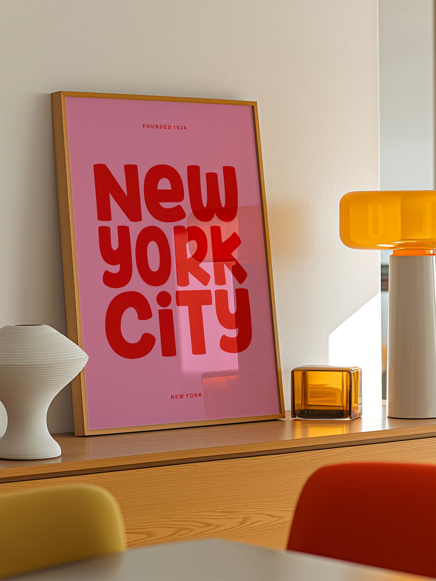 Pink New York Typography | Digital Download – Luxe Poster Co