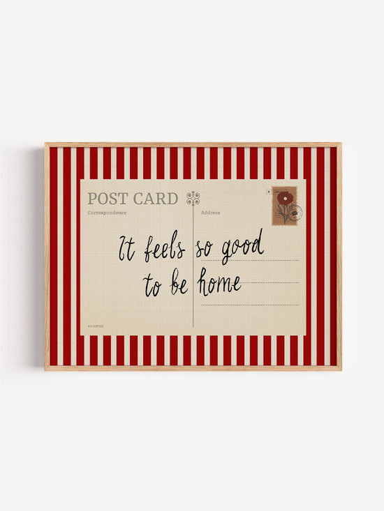 Striped Postcard Print | Cosy Home Quote Wall Art – Luxe Poster Co