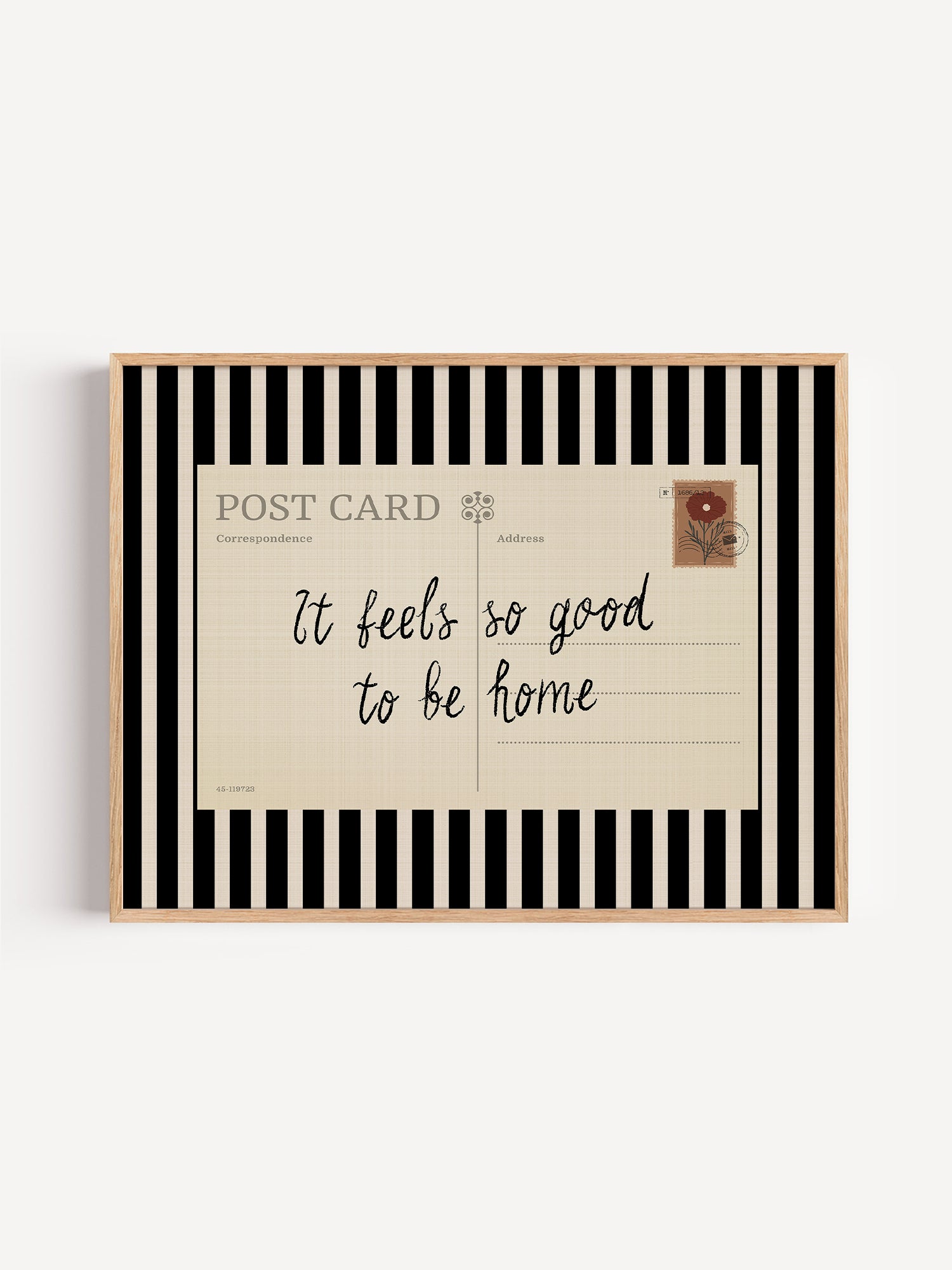 Striped Postcard Print | Cosy Home Quote Wall Art – Luxe Poster Co