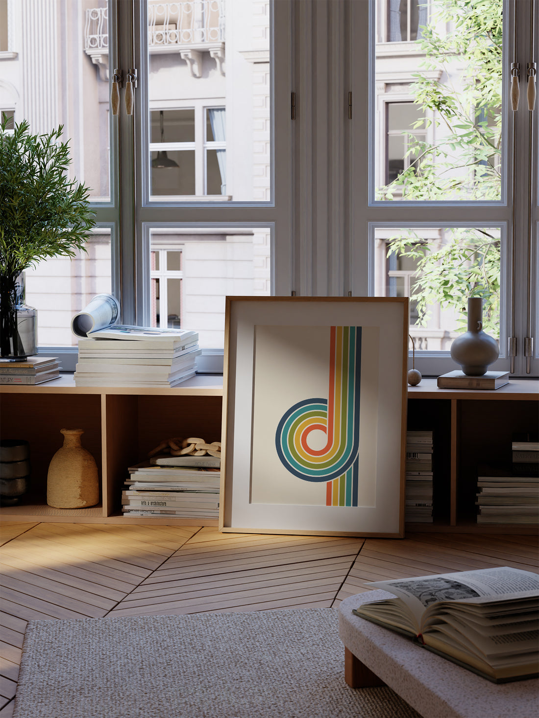 Retro Rainbow Stripes No1 Poster – Luxe Poster Co
