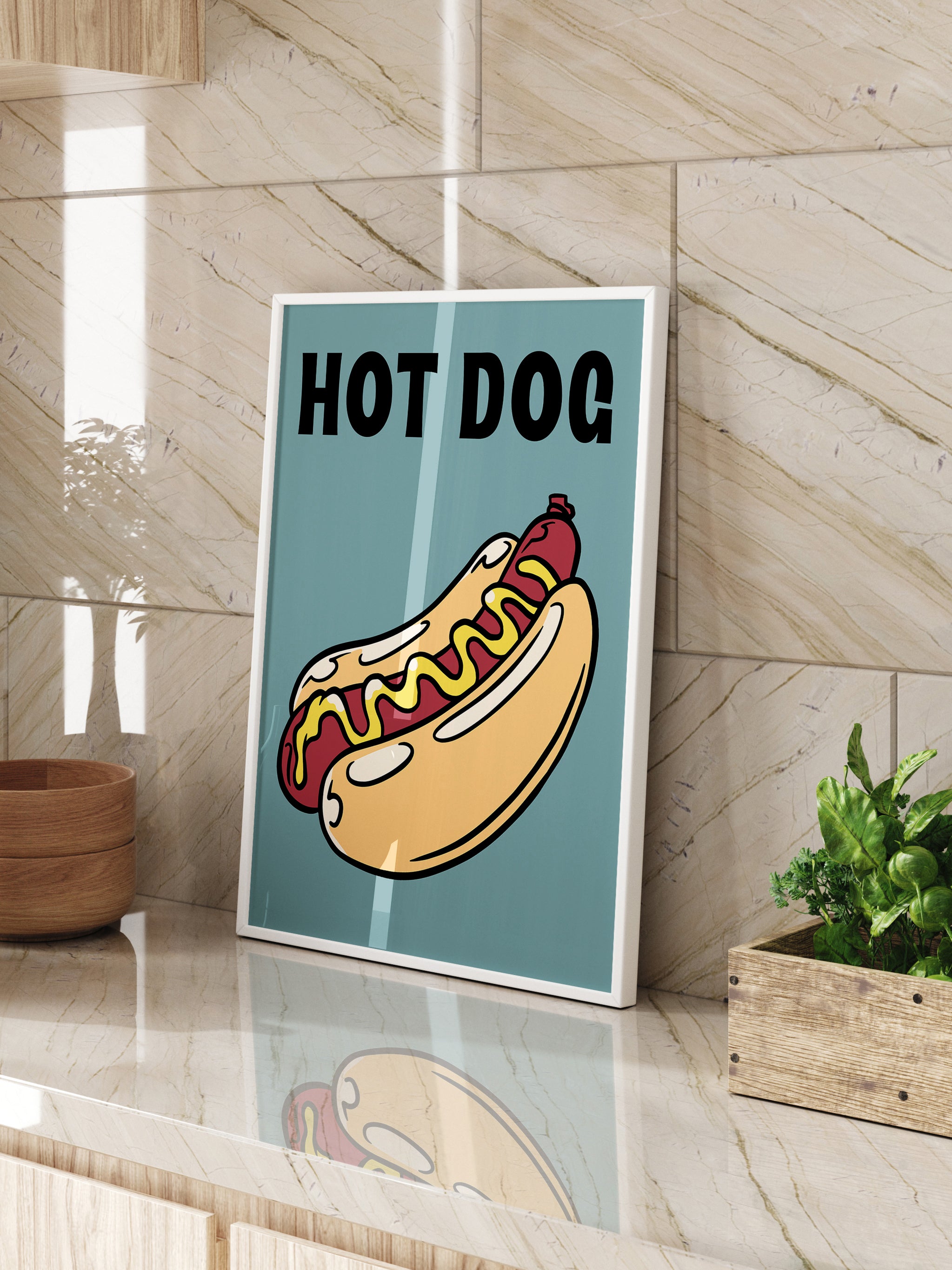 Retro Hot Dog Poster – Luxe Poster Co