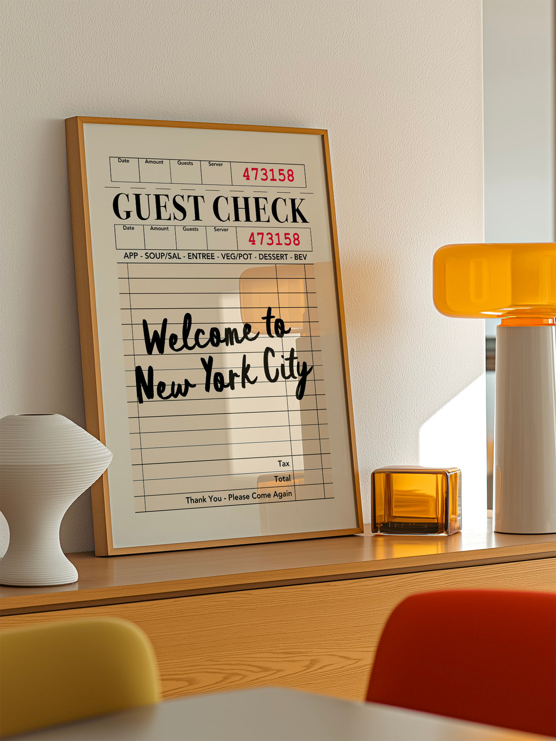 Retro Guest Check Print | Digital Download – Luxe Poster Co