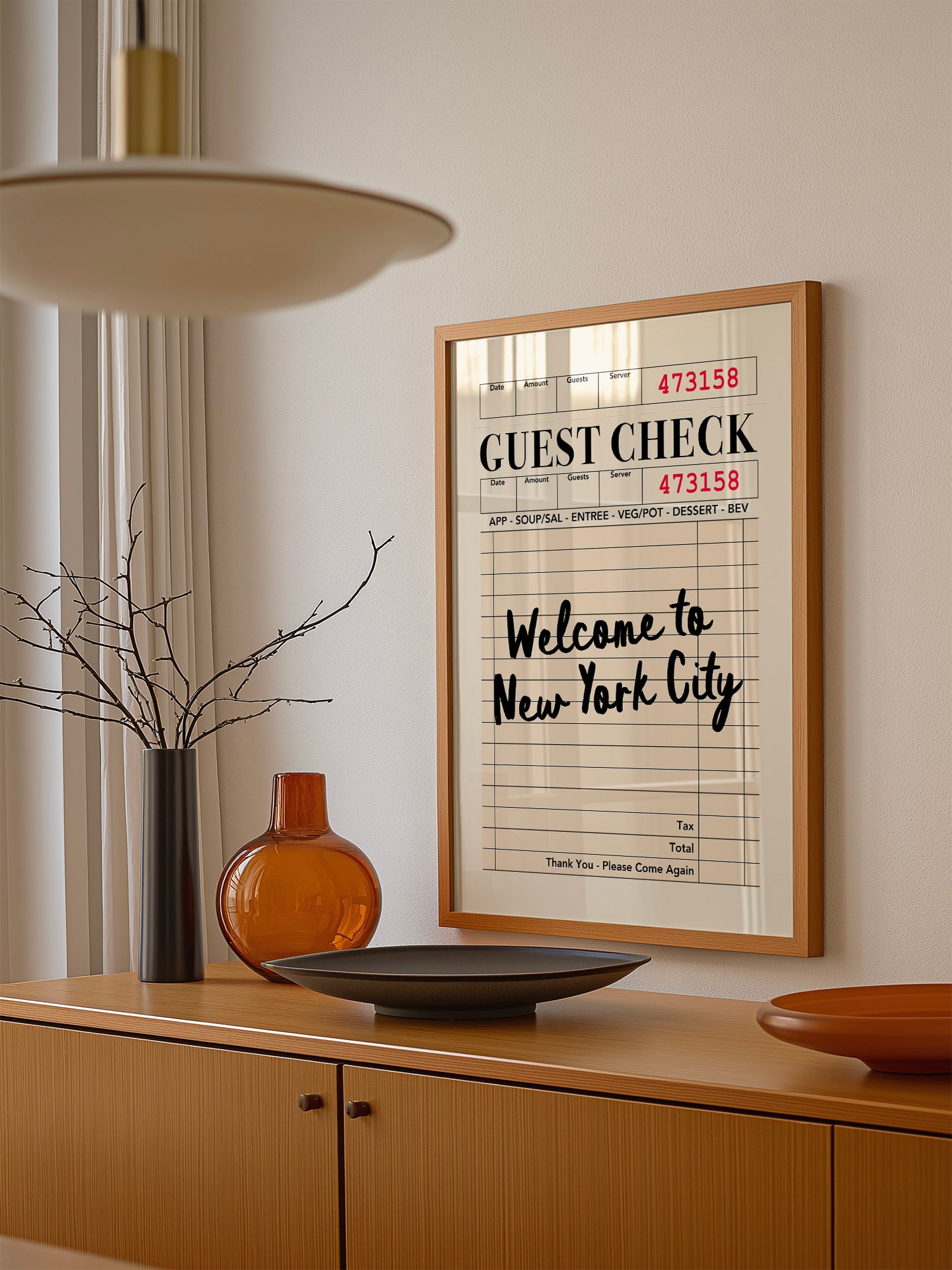 Retro Guest Check Print | Digital Download – Luxe Poster Co