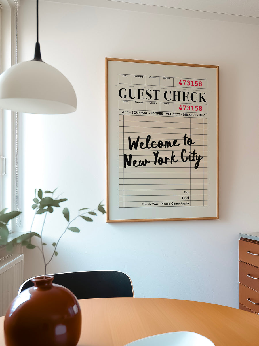 Retro Guest Check Print | Digital Download – Luxe Poster Co
