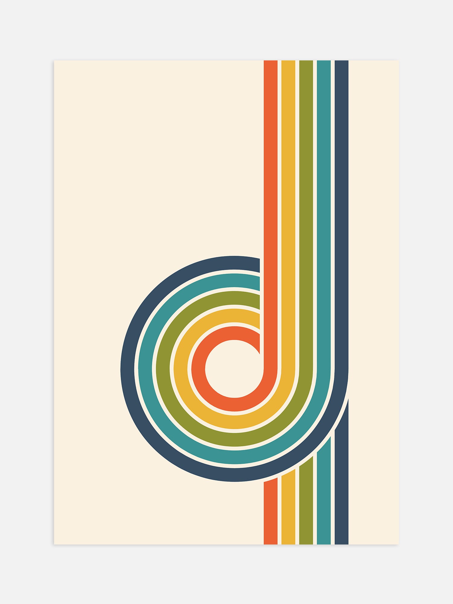 Retro Rainbow Stripes No1 Poster – Luxe Poster Co