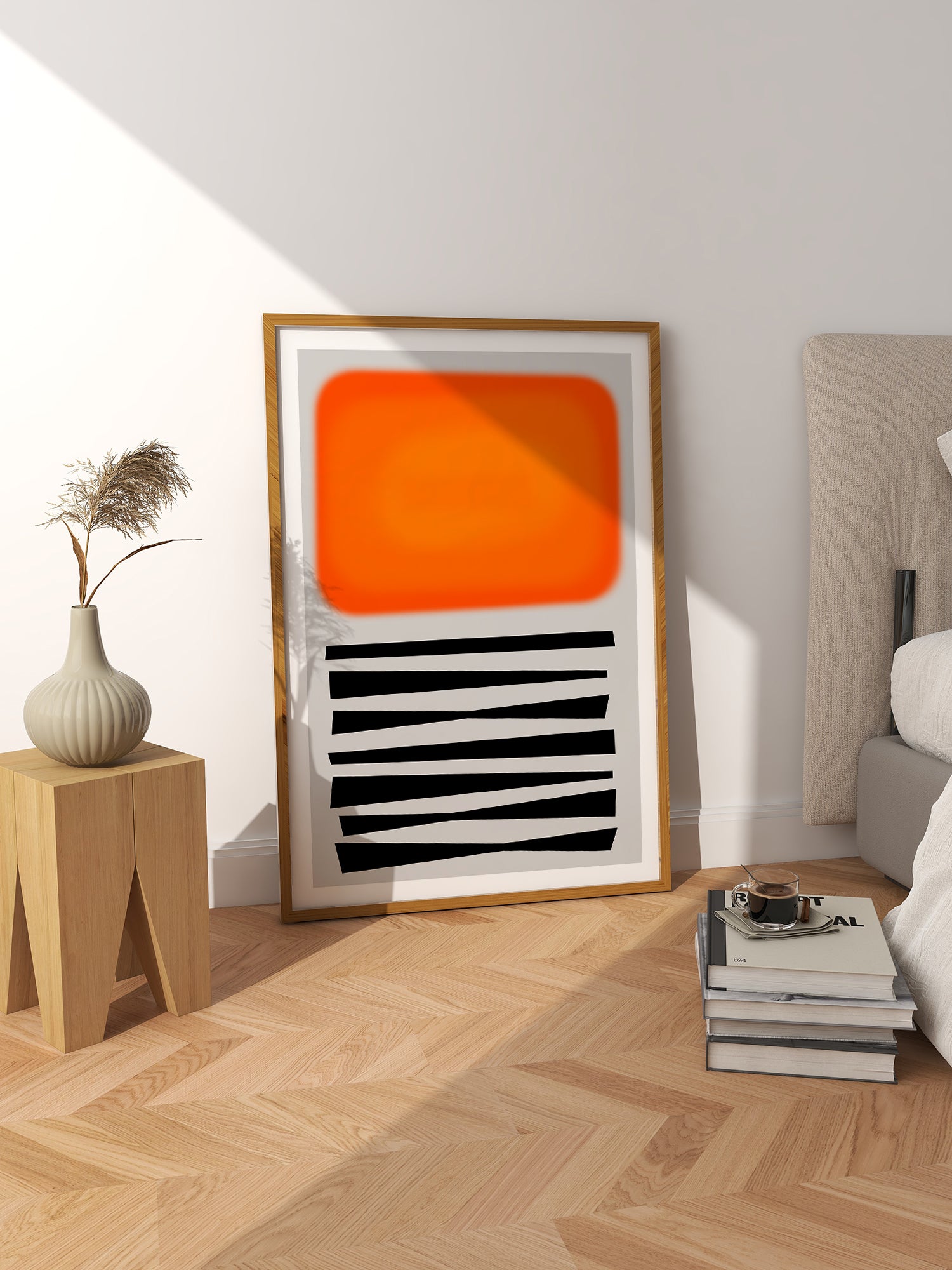 Orange And Black Mid Century Poster – Luxe Poster Co